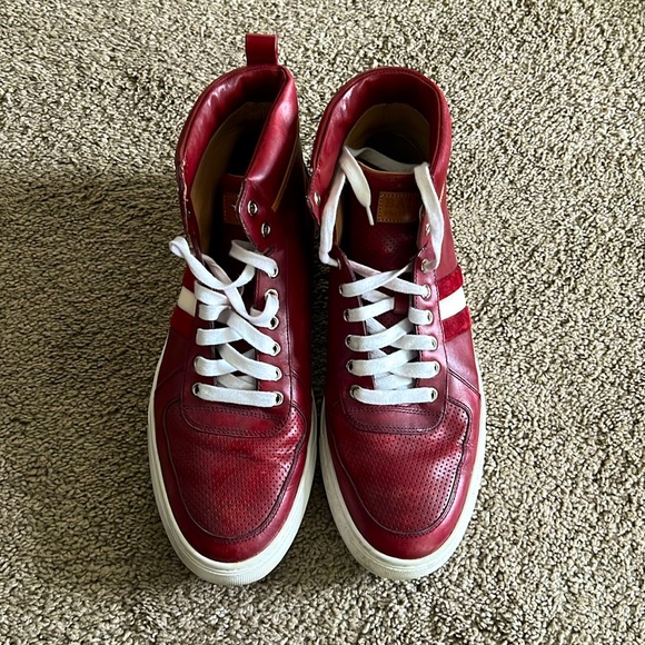 Bally | Shoes | Mens Bally Sneakers Authentic Calf Leather Burgandy ...